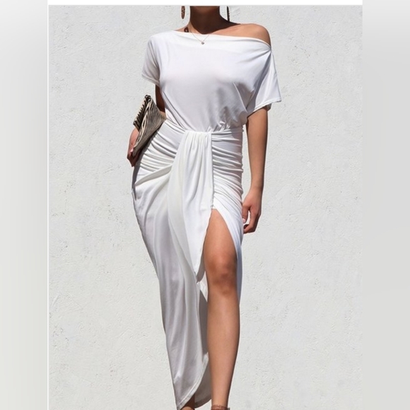 Dresses | Ff Shoulder Front Split Dress | Poshmark